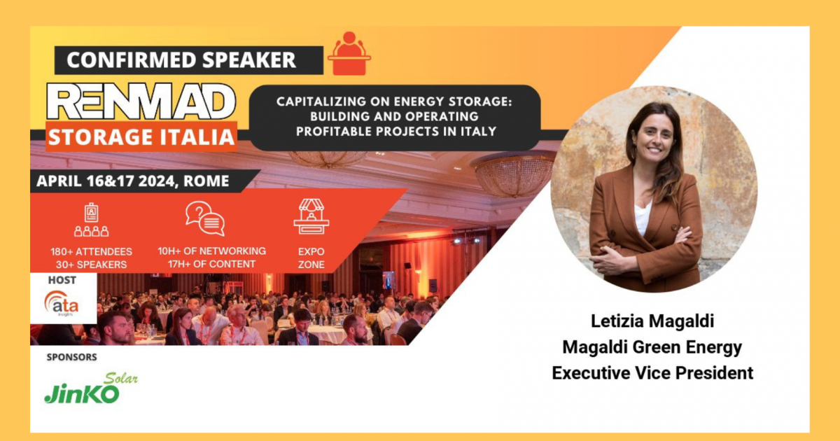 Magaldi Green Energy joins the RENMAD STORAGE ITALIA 2024 | Magaldi Green Energy